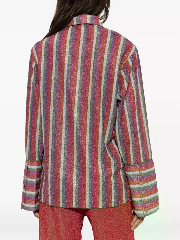 Oseree Lumière Striped Lurex-thread Shirt