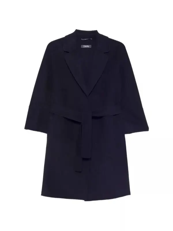 Max Mara Arona Belted Notch-lapels Coat - Blue