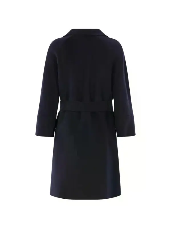 Max Mara Arona Belted Notch-lapels Coat - Blue