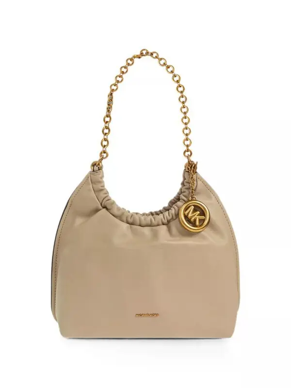 Michael Kors Medium Leather Bucket Bag With Chain Strap - Neutrals