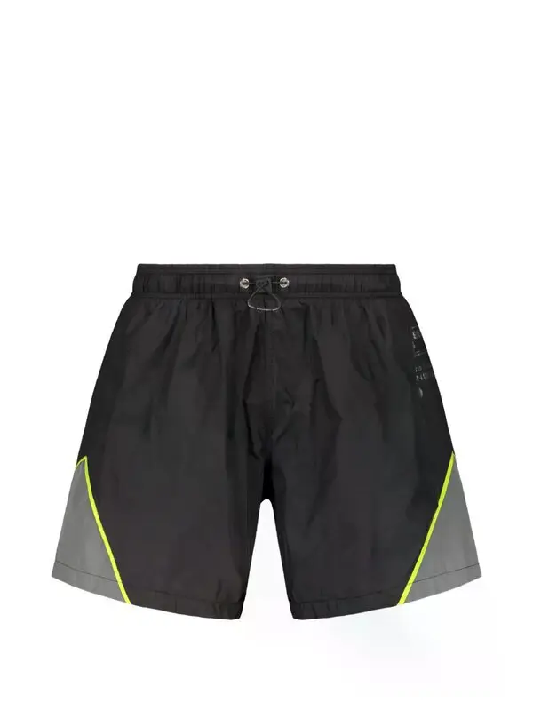 PLEIN SPORT Contrast Insert Drawstring Swim Shorts - Black