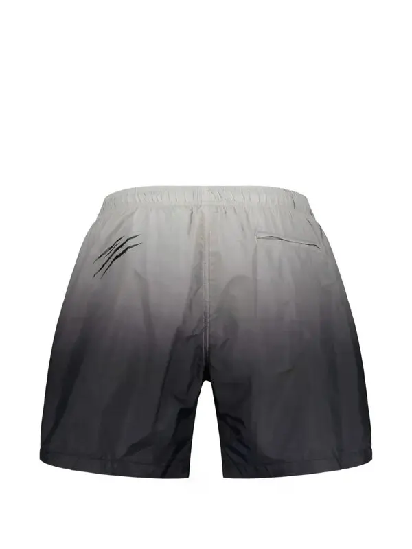 PLEIN SPORT Gradient Effect Logo Print Swim Shorts - Grey