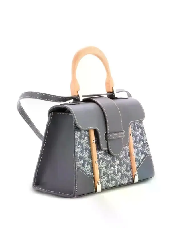 Goyard Structured Saigon Top Handle Bag Coated Canvas Mini Satchel - Grey