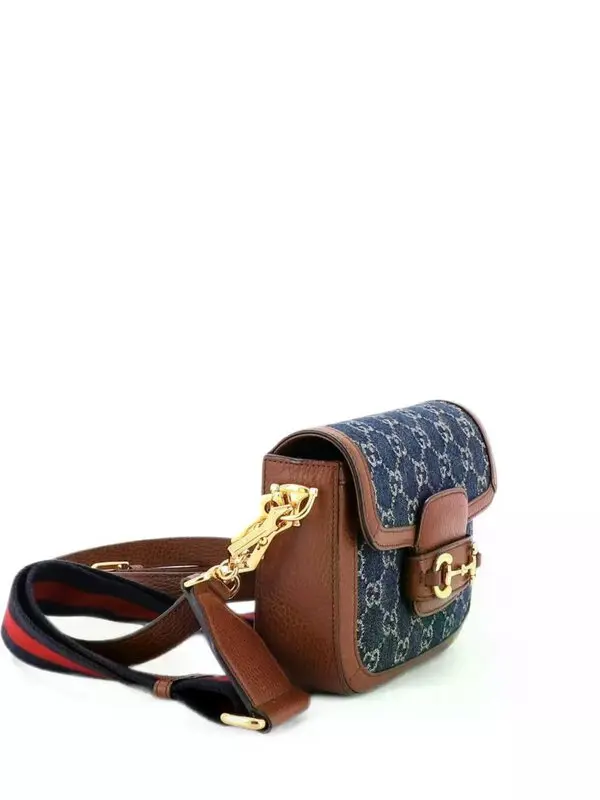 Gucci Horsebit 1955 Gg Denim Mini Shoulder Bag
