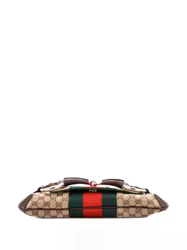 Gucci Horsebit Nm Web Chain Clutch Gg Canvas Shoulder Bag