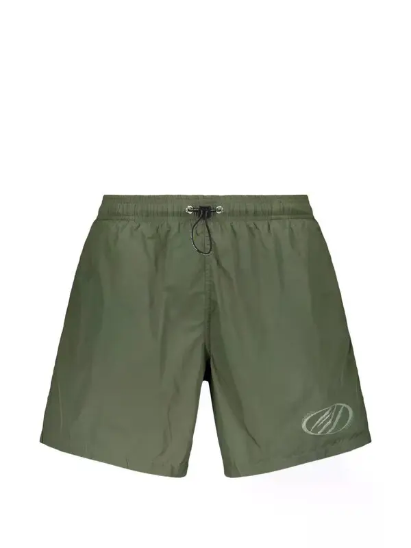 PLEIN SPORT Logo Print Drawstring Swim Shorts - Green