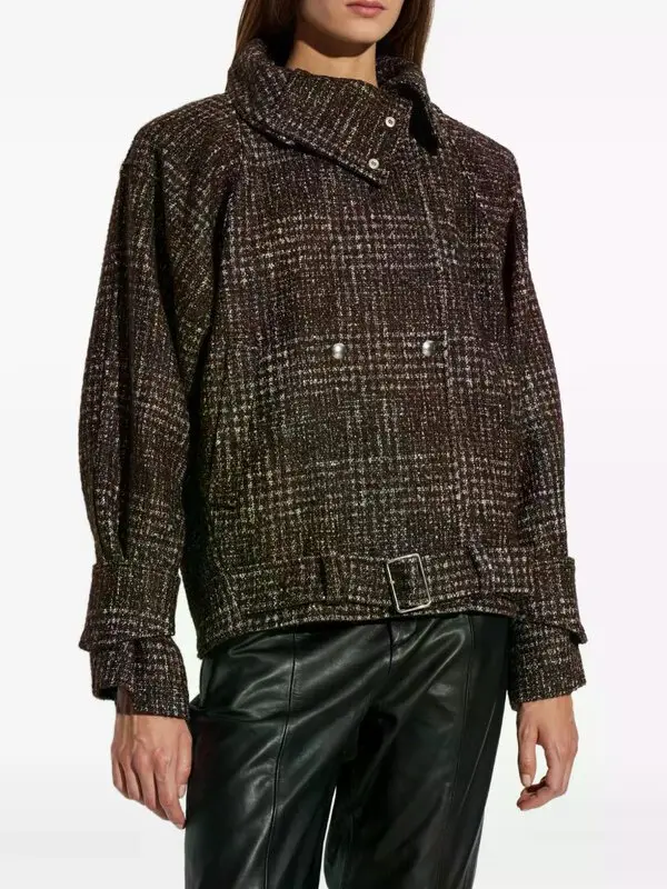IRO PARIS Checked Belted Jacket