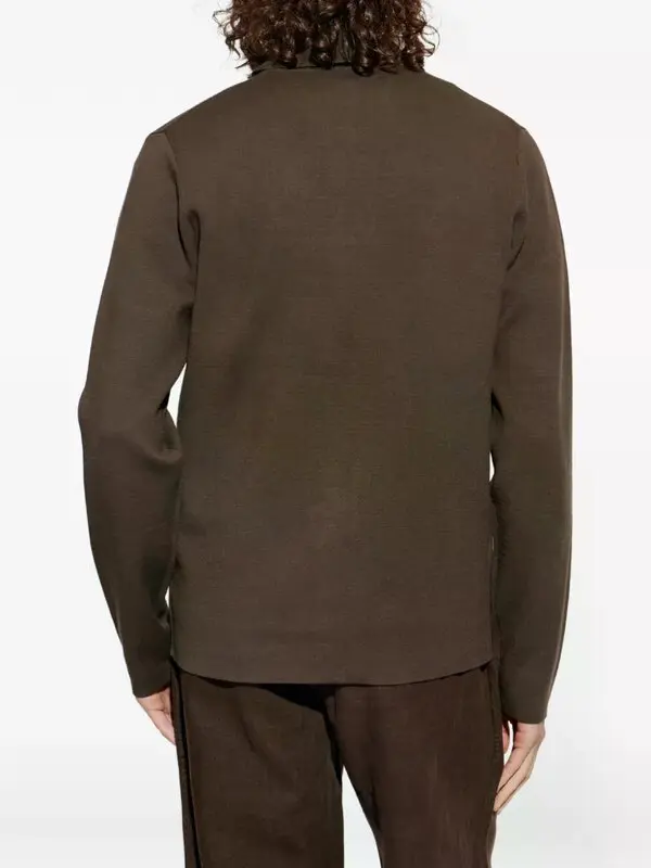 SAMSOE SAMSOE Zip-up Polo-collar Cardigan With Embroidered Logo