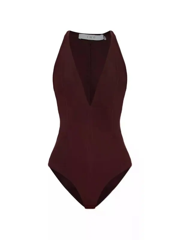 IRO PARIS V-neck Racerback Bodysuit - Brown