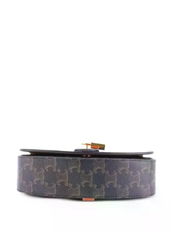 Celine Tabou Clutch With Strap Triomphe Coated Canvas Shoulder Bag