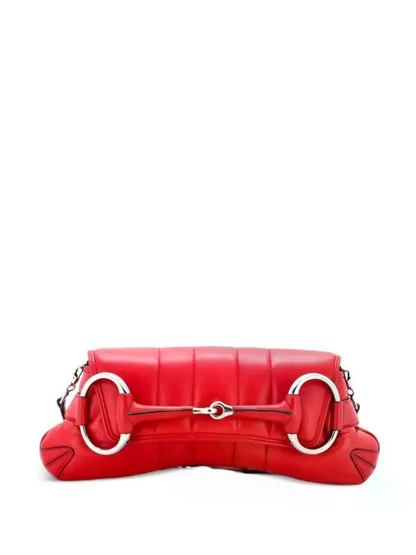 Gucci Horsebit Chain Shoulder Bag Vertical Quilted Leather Medium - Red