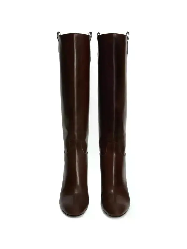 JIL SANDER Block Heel Leather Boots