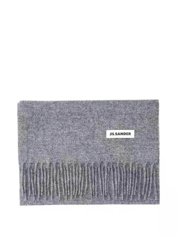JIL SANDER Fringed-edge Scarf - Grey