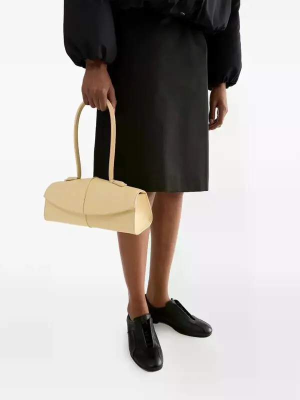 JIL SANDER Linea Piped Leather Shoulder Bag - Neutrals