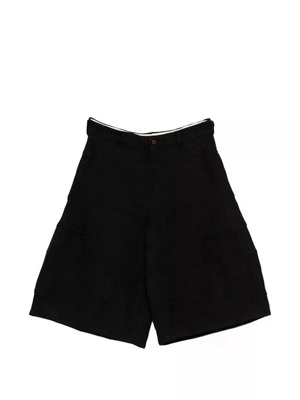 Comme Des Garçons Panelled Textured-finish Shorts - Black