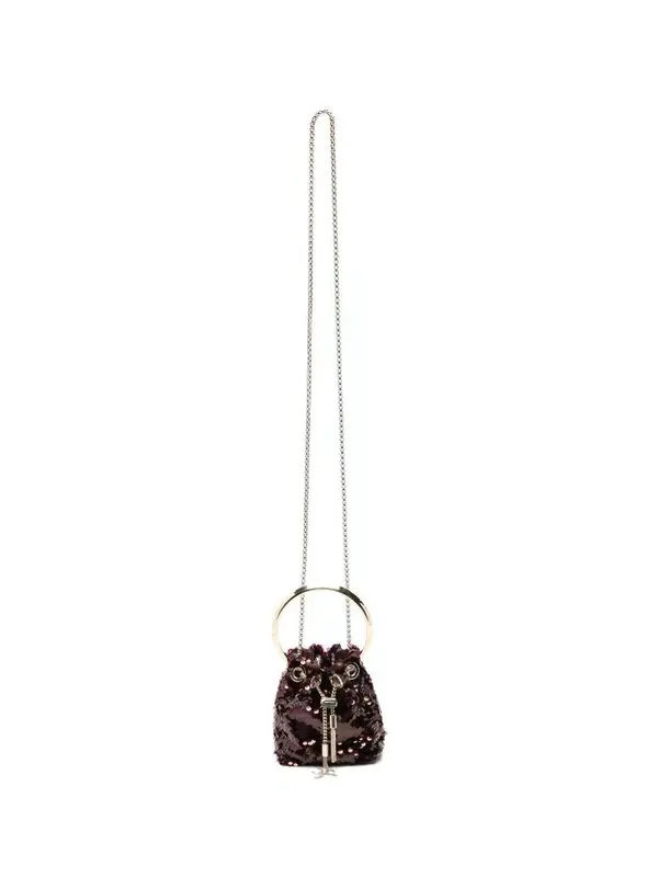 JIMMY CHOO Mini Bon Bon Sequin-embellished Bucket Bag - Red