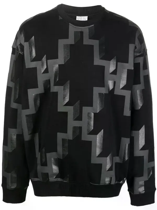 COUNTY OF MILAN Logo-print Cotton Sweatshirt - Black