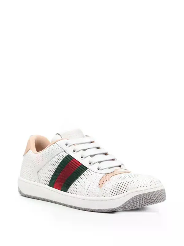 Gucci Leather Re-web Sneakers