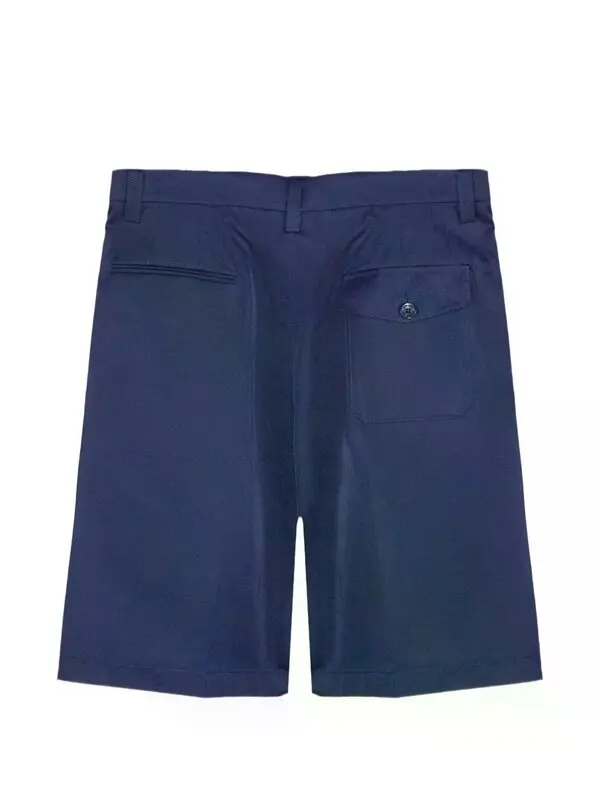 Marni Tailored Cotton Shorts With Pleats - Blue