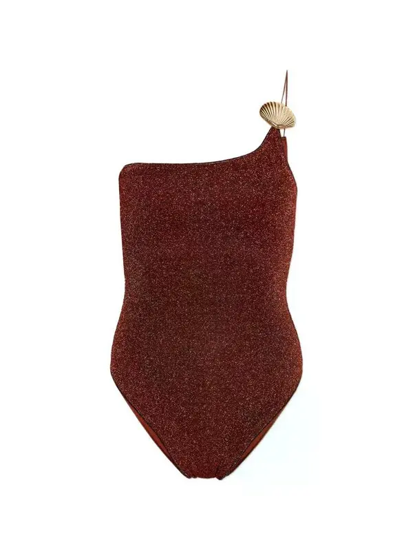 Oseree Lumière One-shoulder Swimsuit - Brown