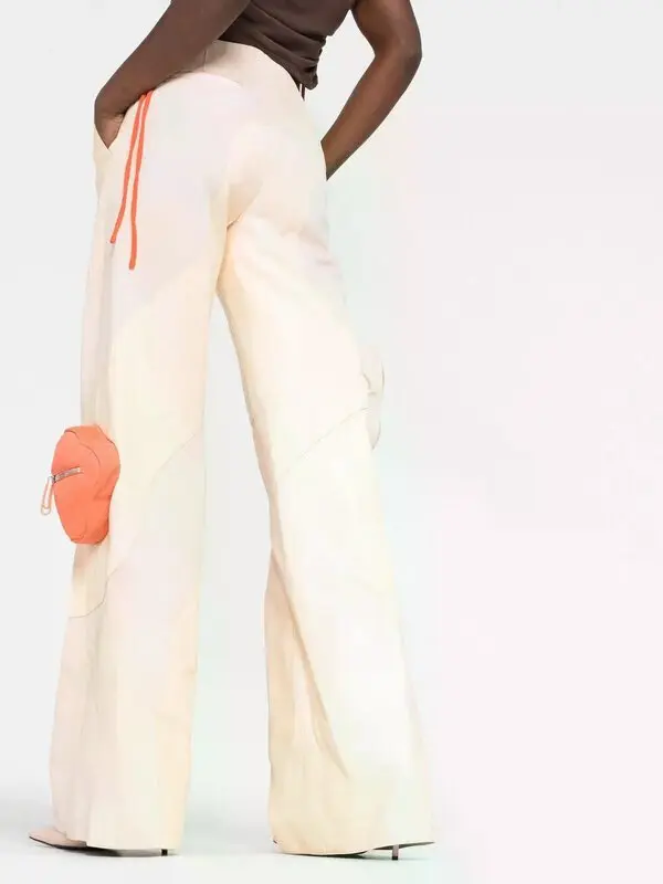 Off-White Beige Cotton Paneled Cargo Trousers