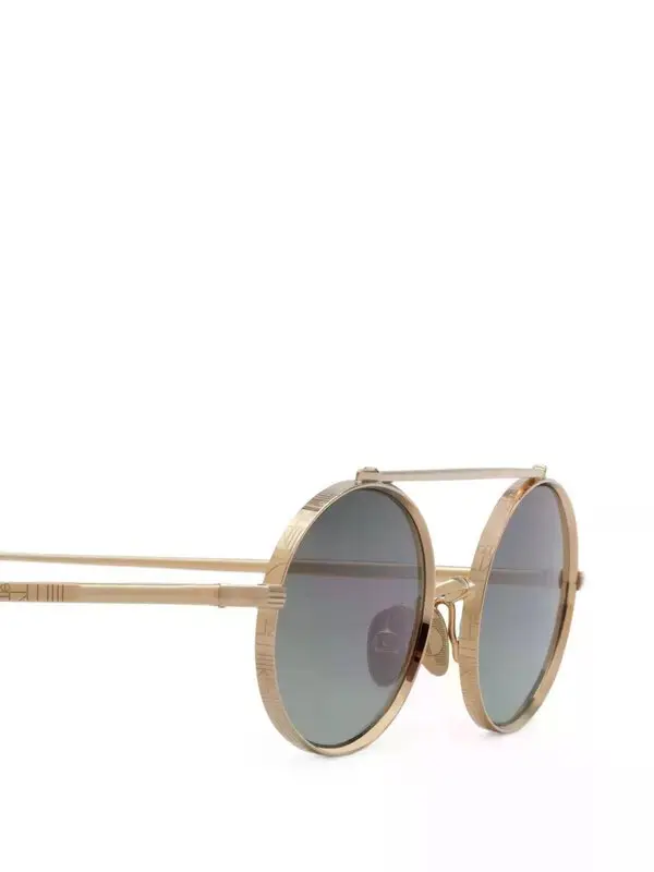 AHLEM Turbigo Round Frame Sunglasses - Gold