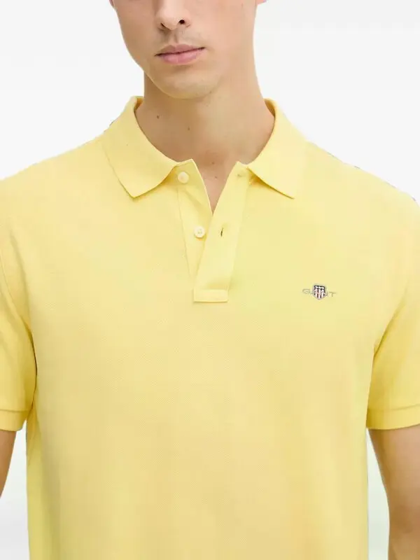 Gant Logo-embroidered Piqué Polo Shirt - Yellow