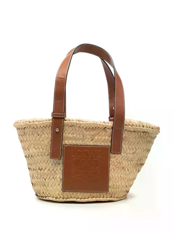 Loewe Raffia Anagram Basket Tote Bag - Neutrals