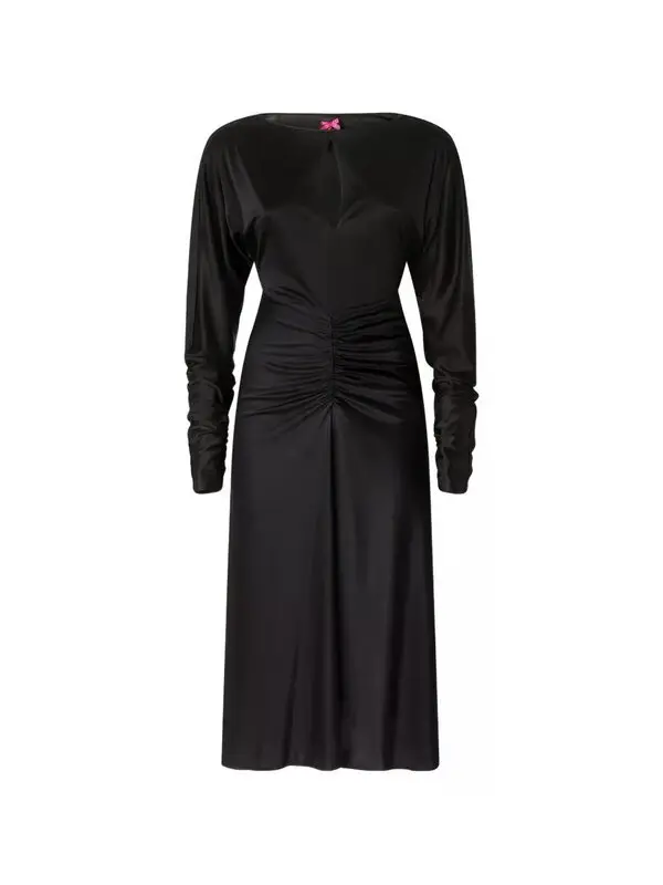 Pinko Ruched Long-sleeve Dress - Black