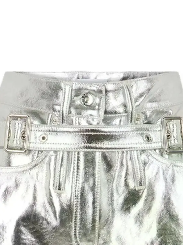 Rabanne Belted Shorts - Silver