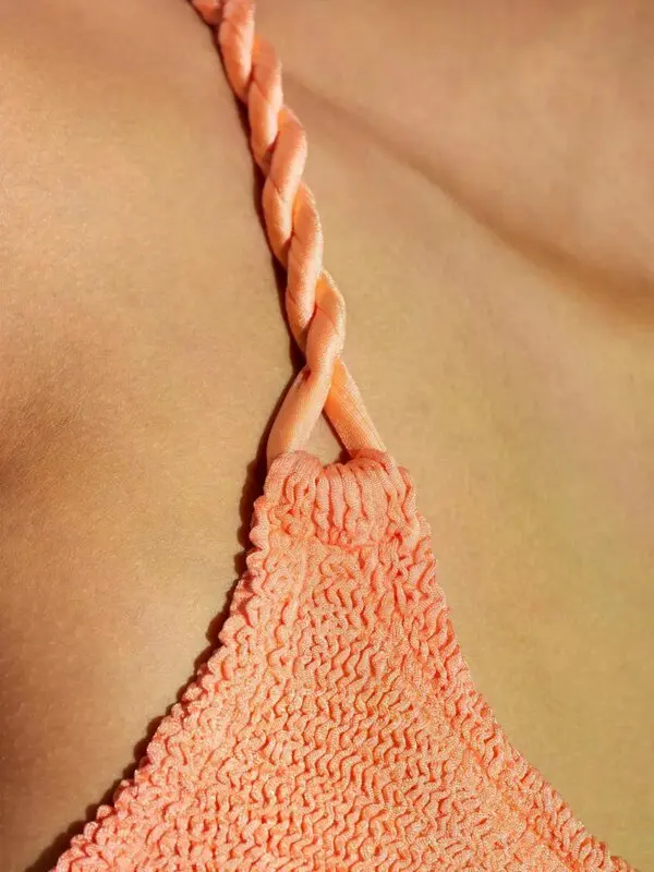 Hunza G Camille Crinkle-effect One-piece Swimsuit - Orange