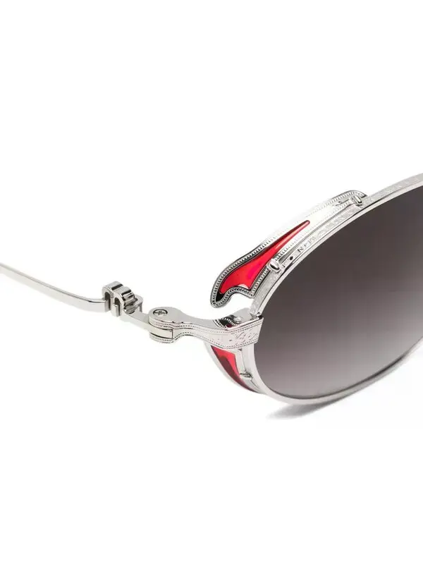 Matsuda Engraved Frame Oval Sunglasses