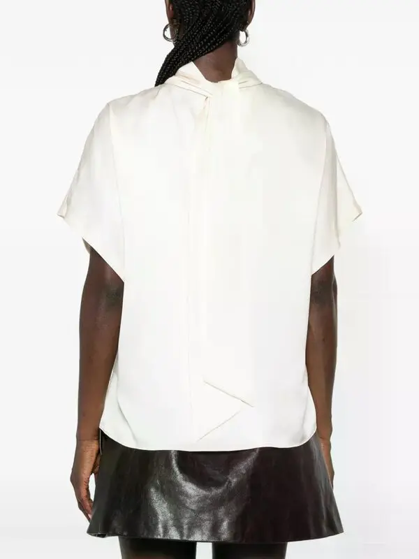 Brunello Cucinelli High Neck Silk Blouse