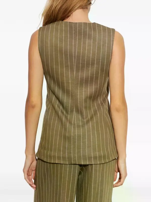 Max Mara Riccio Pinstriped Waistcoat - Green