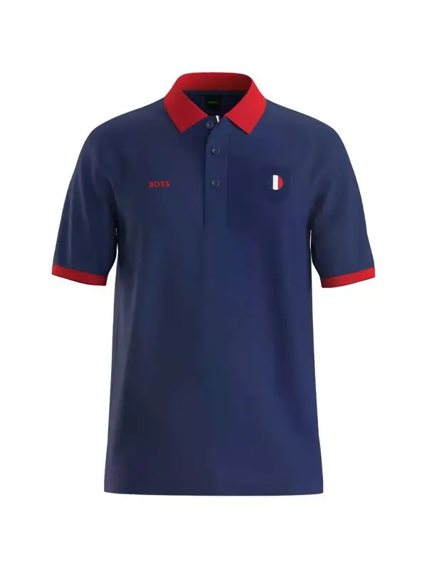 BOSS Paddy Polo Shirt With Country Flag Polo Shirt - Blue