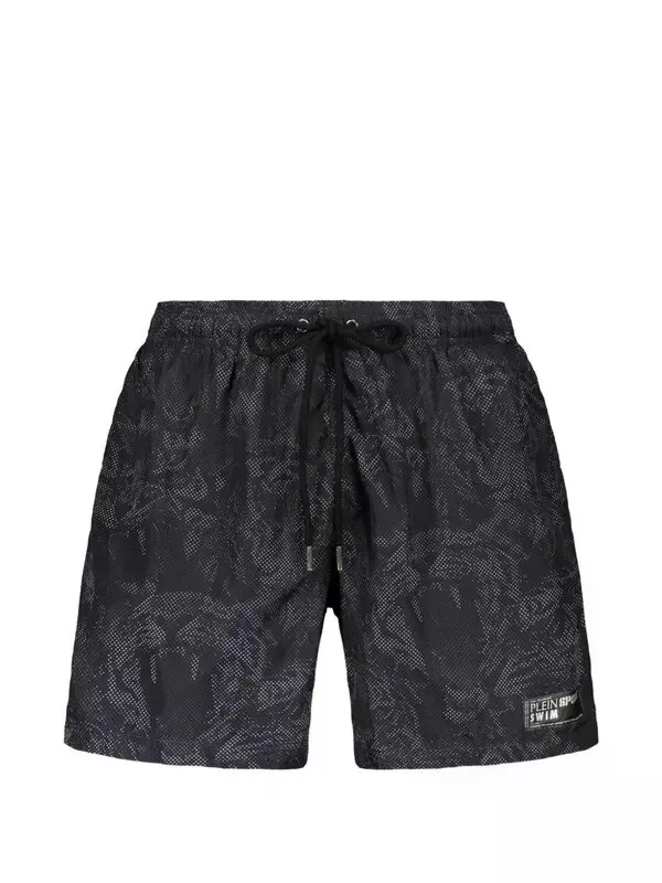 PLEIN SPORT All-over Graphic Print Swim Shorts - Black