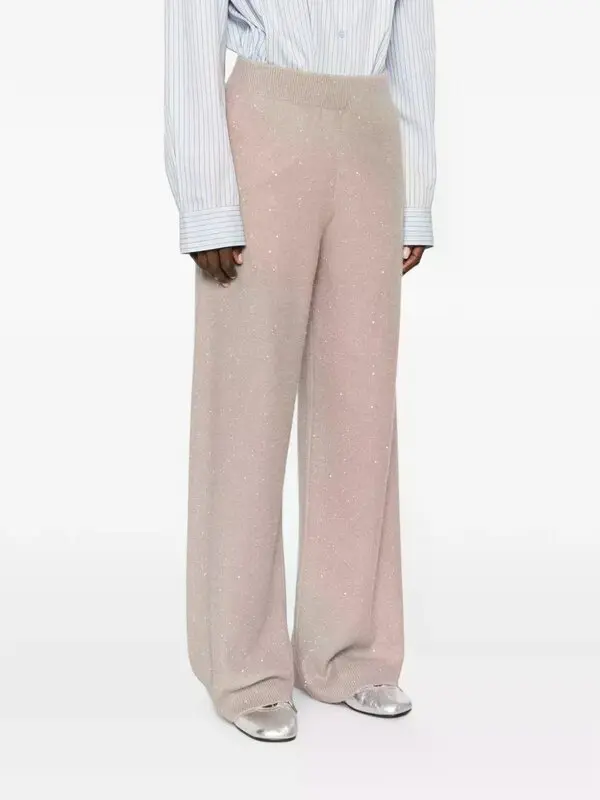 Fabiana Filippi Sequin-embellished Knitted Trousers - Neutrals