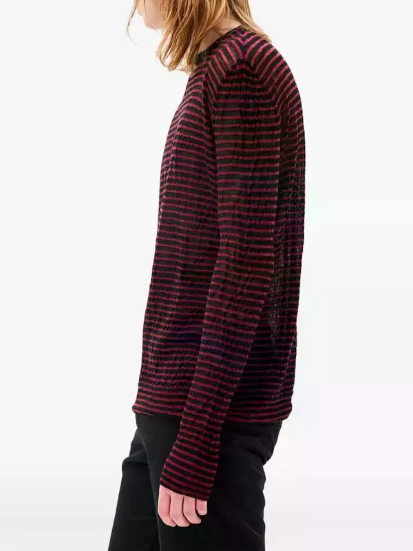 ANN DEMEULEMEESTER Striped Wool Long-sleeve Top