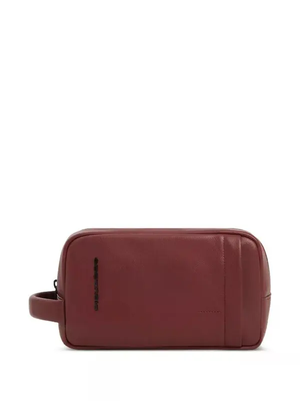 PIQUADRO Logo-plaque Side-handle Toiletry Bag - Red
