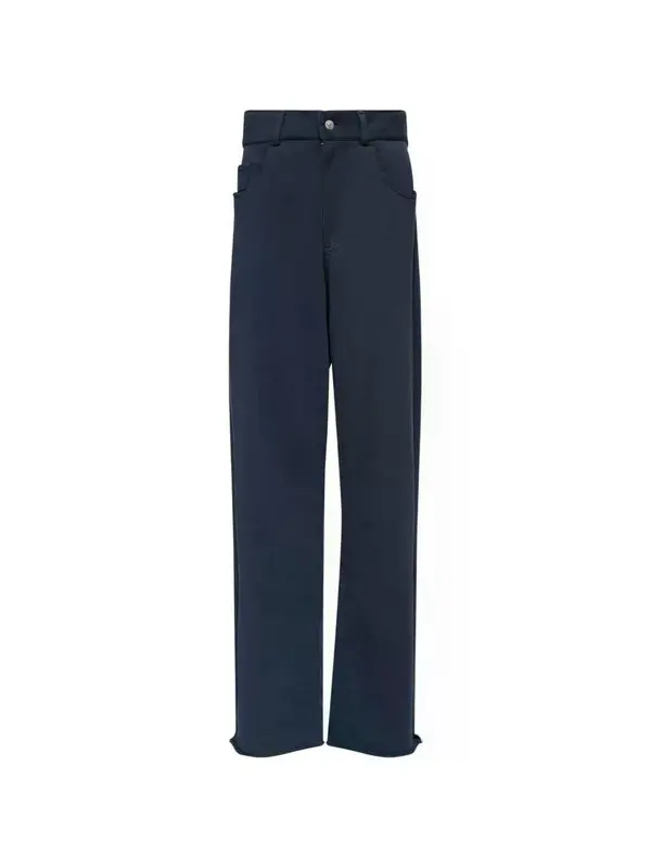 MAISON MARGIELA Navy Cotton Wide Leg Raw-cut Hem Pants