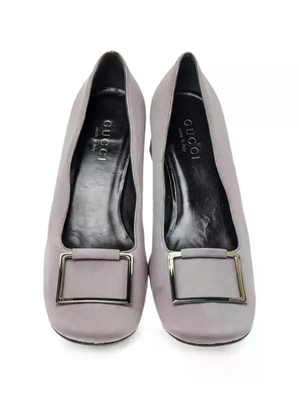 Gucci Square-toe Metal Buckle Pumps