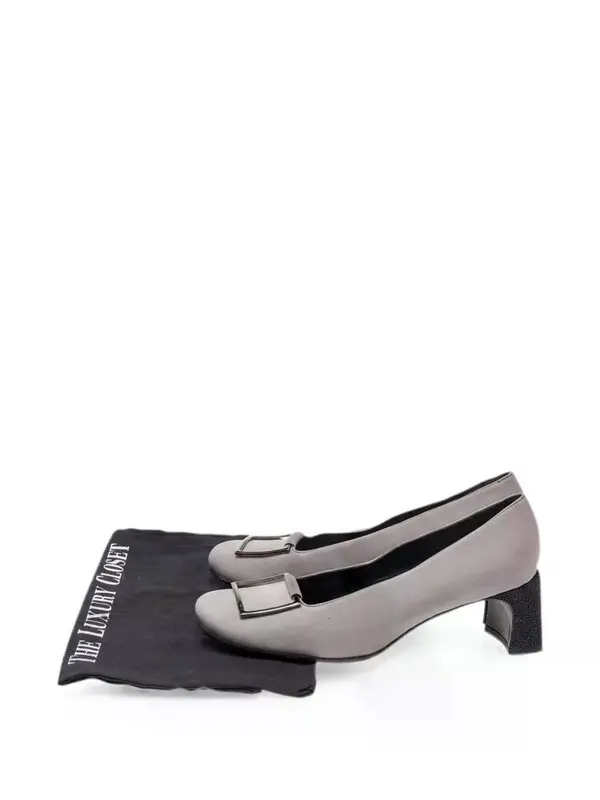 Gucci Square-toe Metal Buckle Pumps