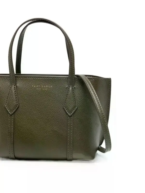Tory Burch Perry Pebbled Leather Tote Bag - Green