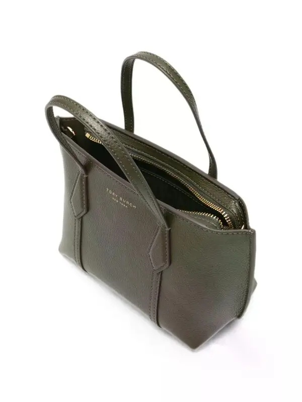 Tory Burch Perry Pebbled Leather Tote Bag - Green