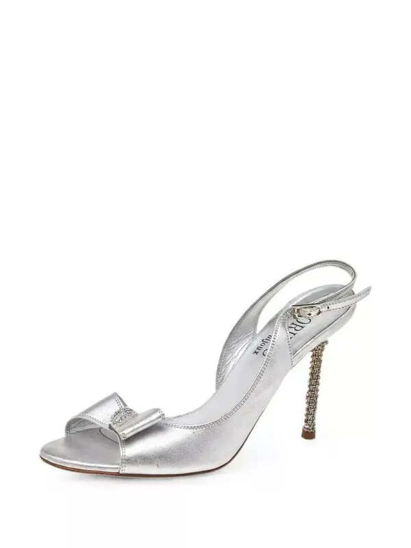 LORIBLU Crystal-embellished Stiletto Sandals - Silver