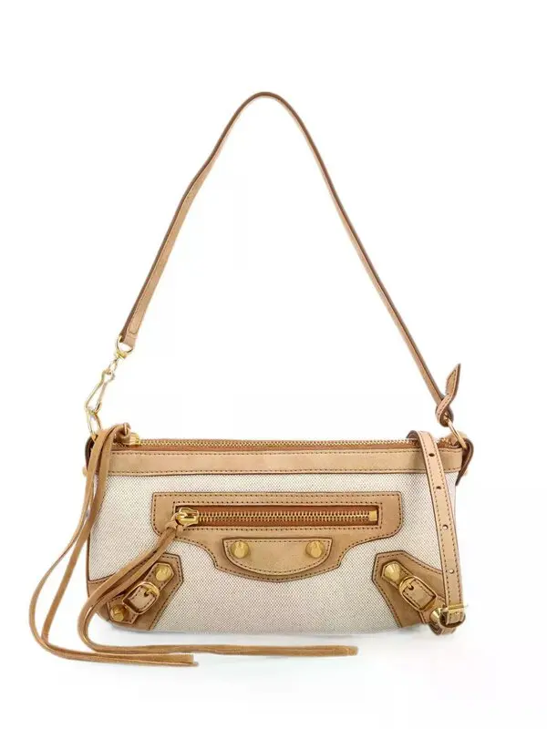 Balenciaga Mini Le City Canvas Shoulder Bag - Neutrals