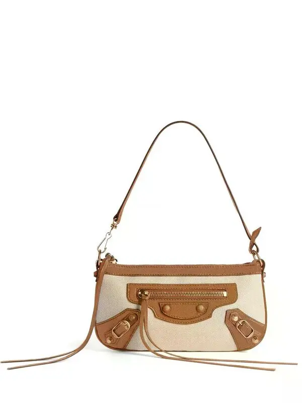 Balenciaga Mini Le City Canvas Shoulder Bag - Neutrals