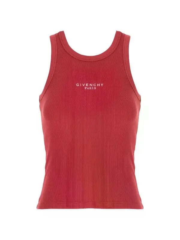 Givenchy Logo Print Ribbed Tank Top