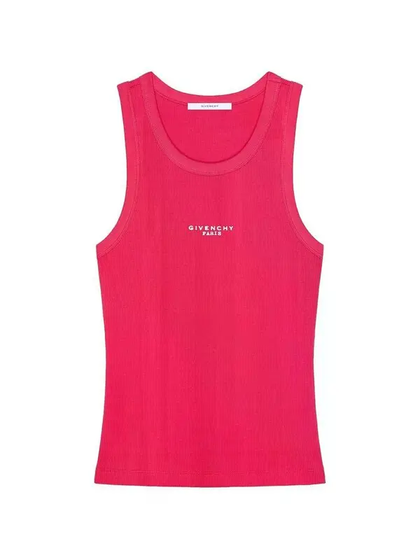 Givenchy Logo Print Ribbed Tank Top - Pink