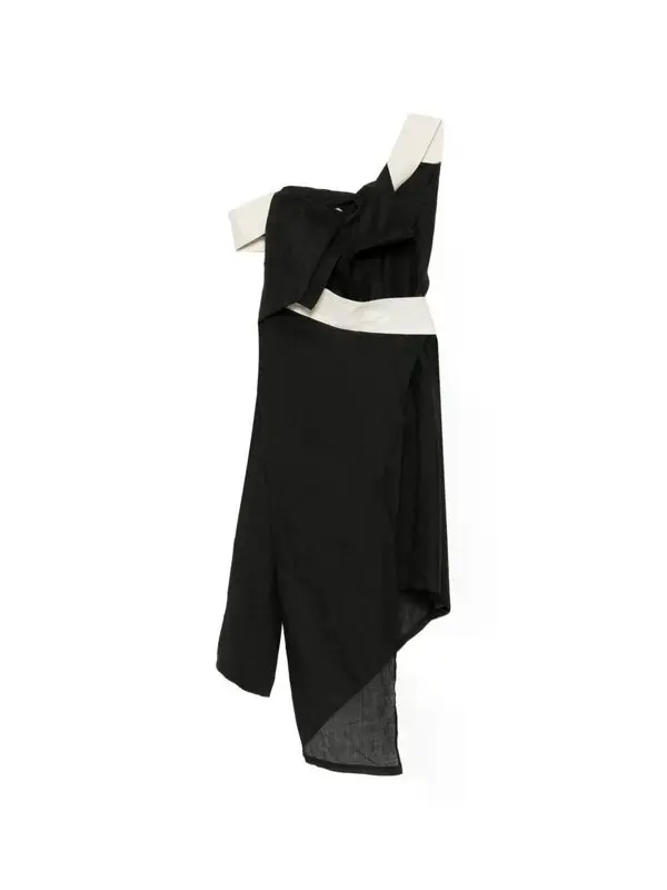 Yohji Yamamoto Color-block Asymmetric Dress